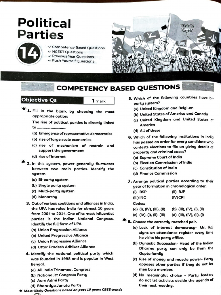 Political Parties: Key Concepts & Questions | PDF | Political Parties ...