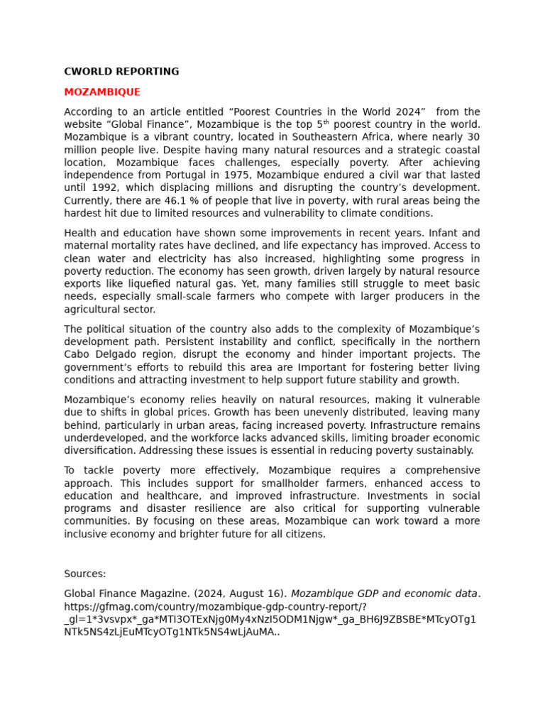 CWORLD REPORTING - Poverty | PDF | Poverty | Poverty & Homelessness