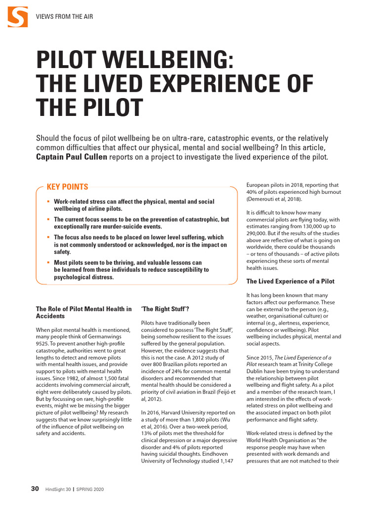 pilot wellbeing | PDF | Mental Health | Risk