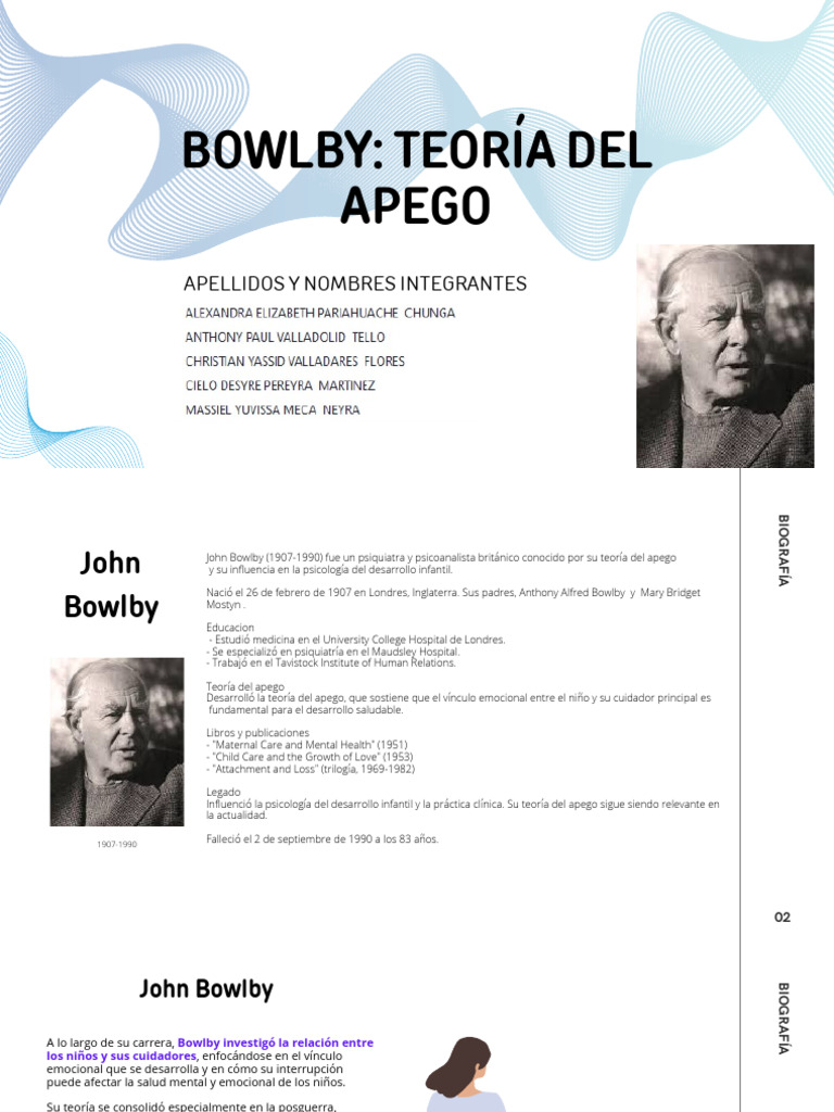 Bowlby Teoría Del Apego | PDF | Teoría de apego | Desarrollo prenatal