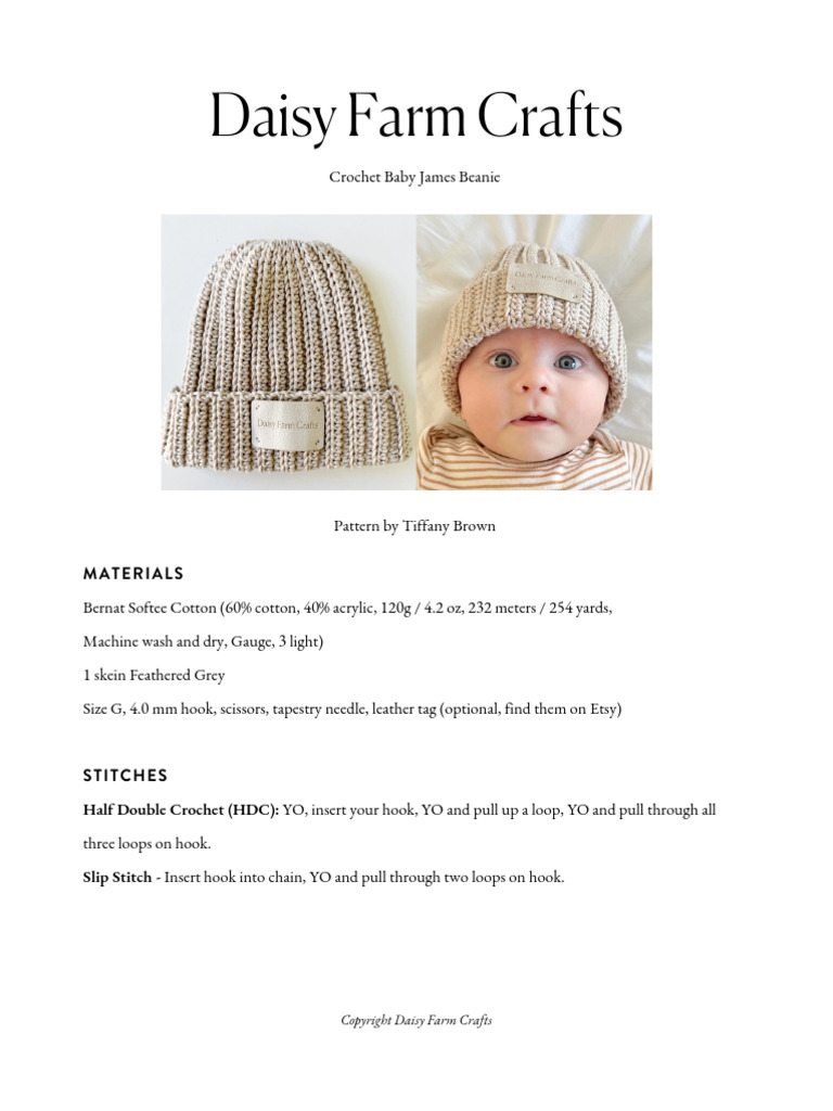 Crochet Baby James Beanie PDF | PDF