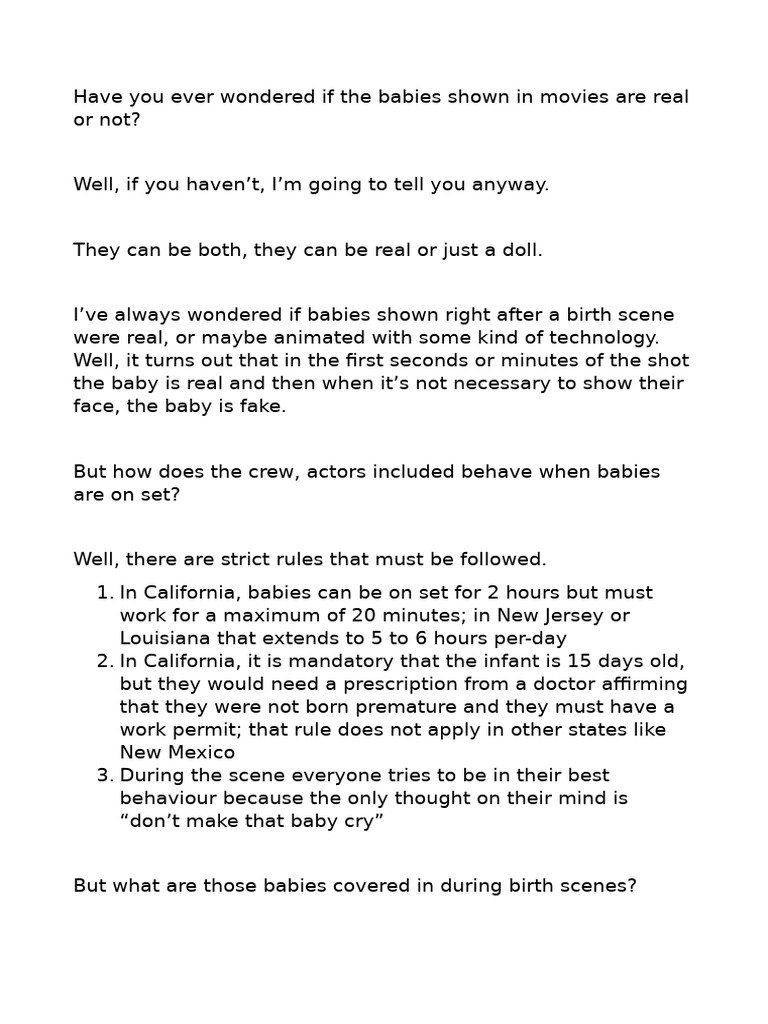 Babies in Movies | PDF