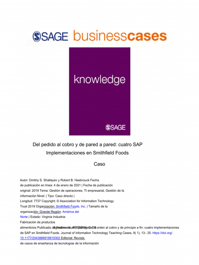 order-cash-to-wall-wall-four-sap-implementations-smithfield-foods-case ... order-cash-to-wall-wall-four-sap-implementations-smithfield-foods-case ...