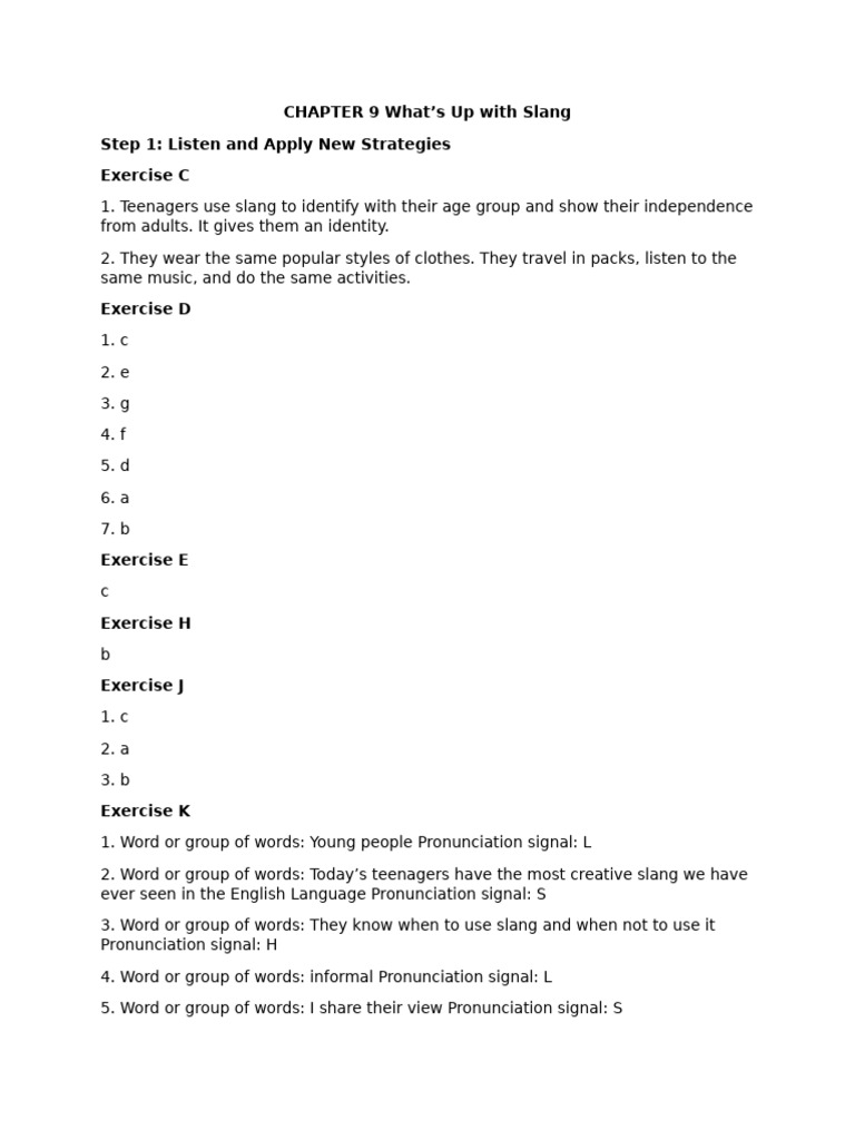 CHAPTER 9 Whats Up With Slang | PDF | Slang | Word