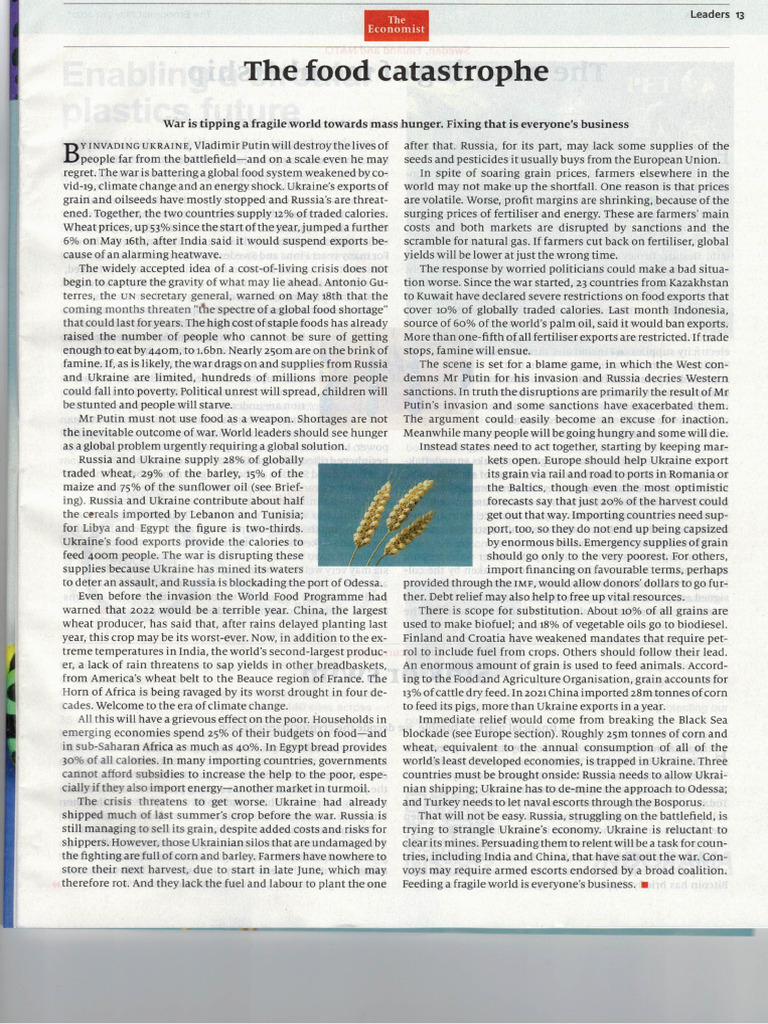 The Food Catastrophe | PDF