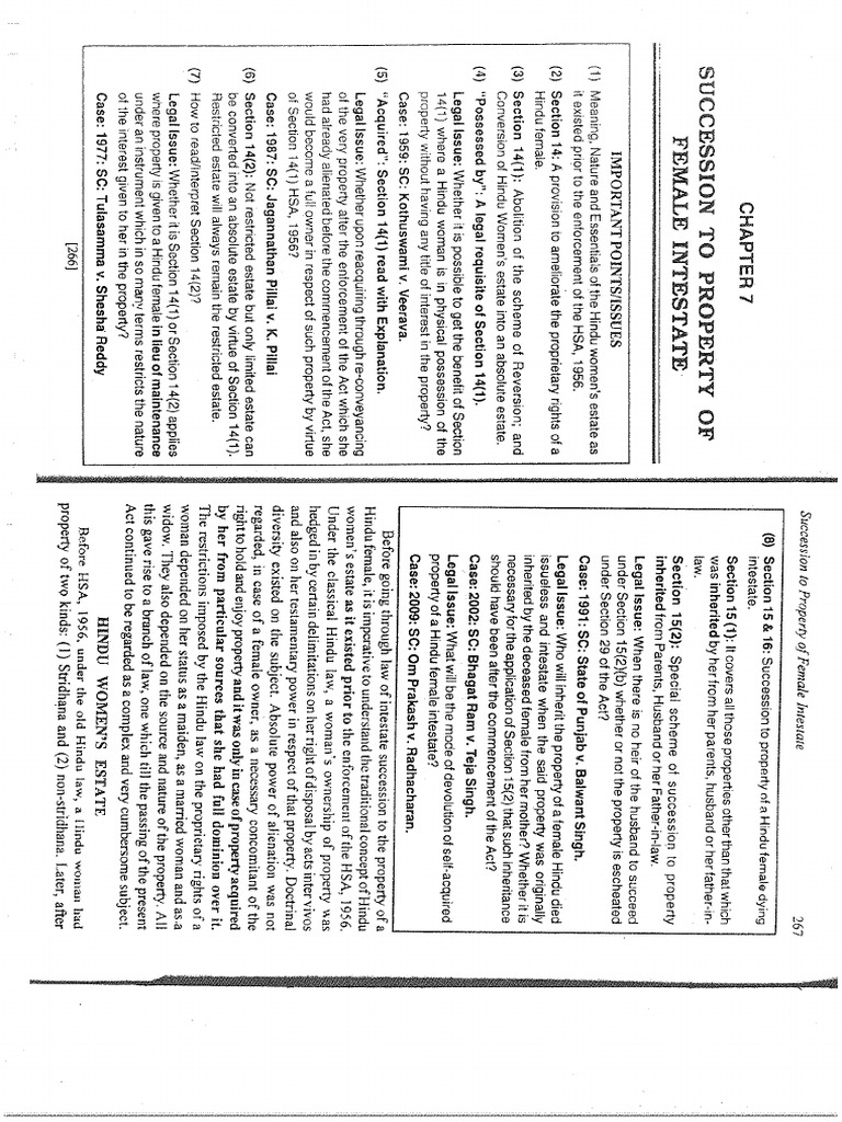 Succession of Female Died Intestate | PDF