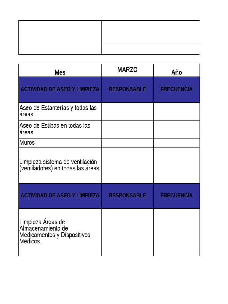 In-Fo-09 Control de Aseo | PDF
