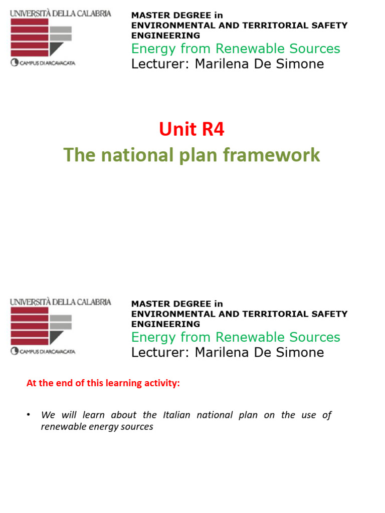 Unit R4 - The National Plan Framework | PDF