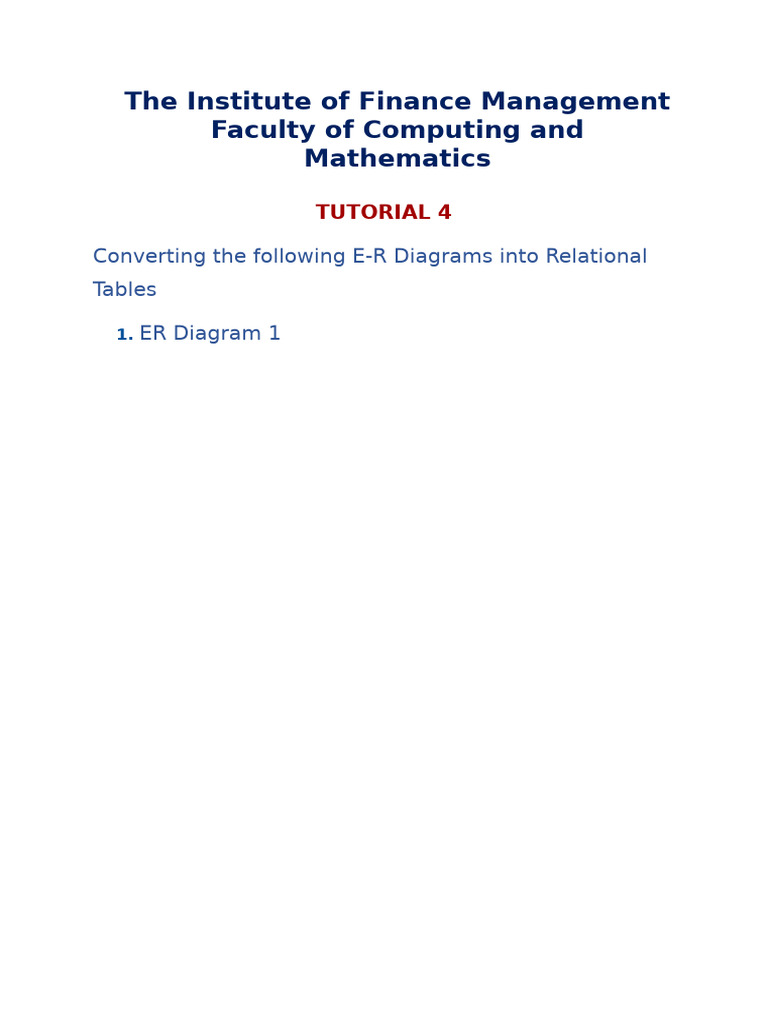 DB - Principles - Tutorial 4 | PDF | Relational Database | Computing