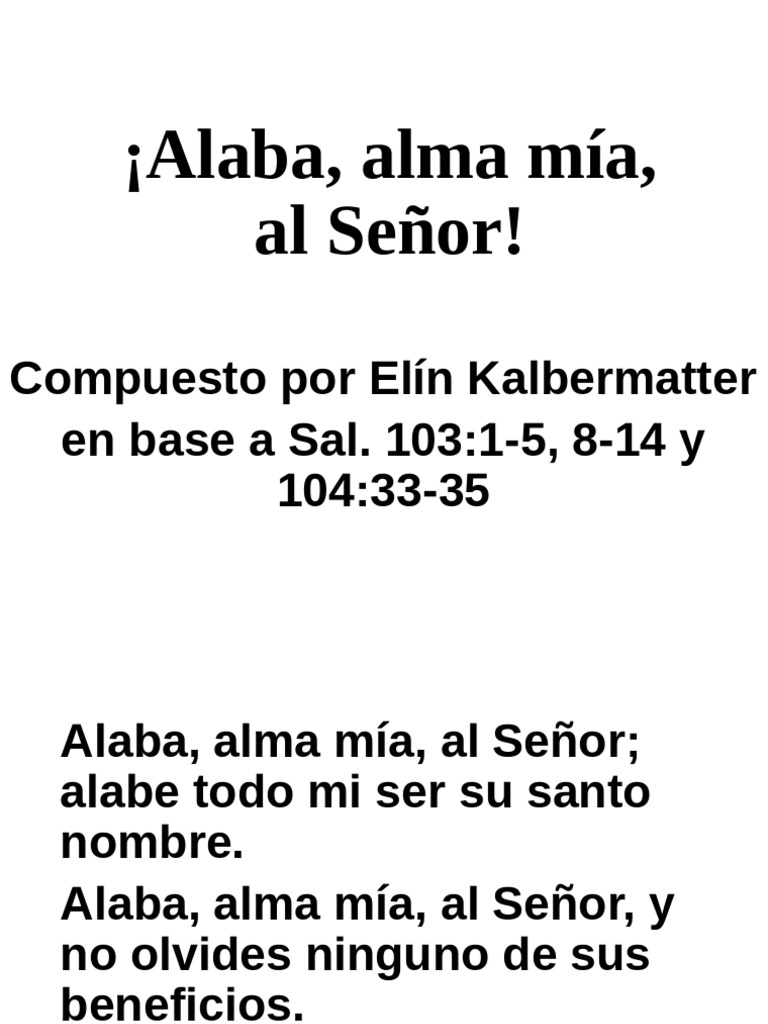 Alaba, Alma Mía, Al Señor | PDF