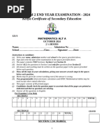 Mathematics Form 2 - Question Paper | PDF | Vertex (Graph Theory ...
