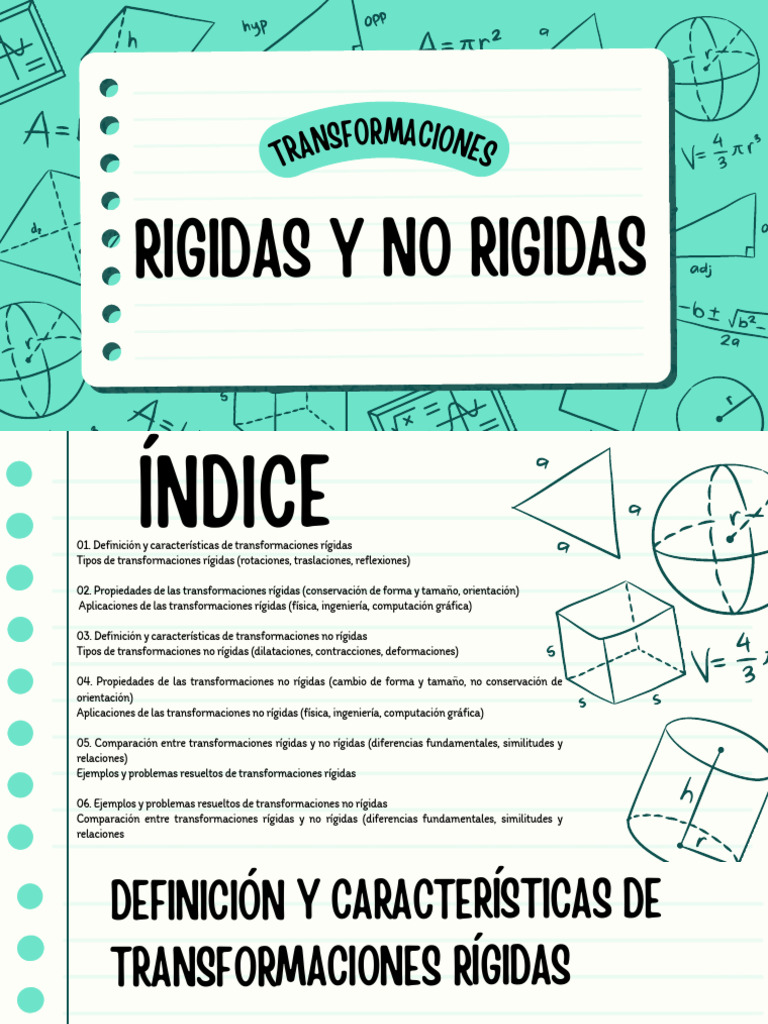 Transformaciones Rígidas y No Rigidas | PDF | Geometría | Rotación