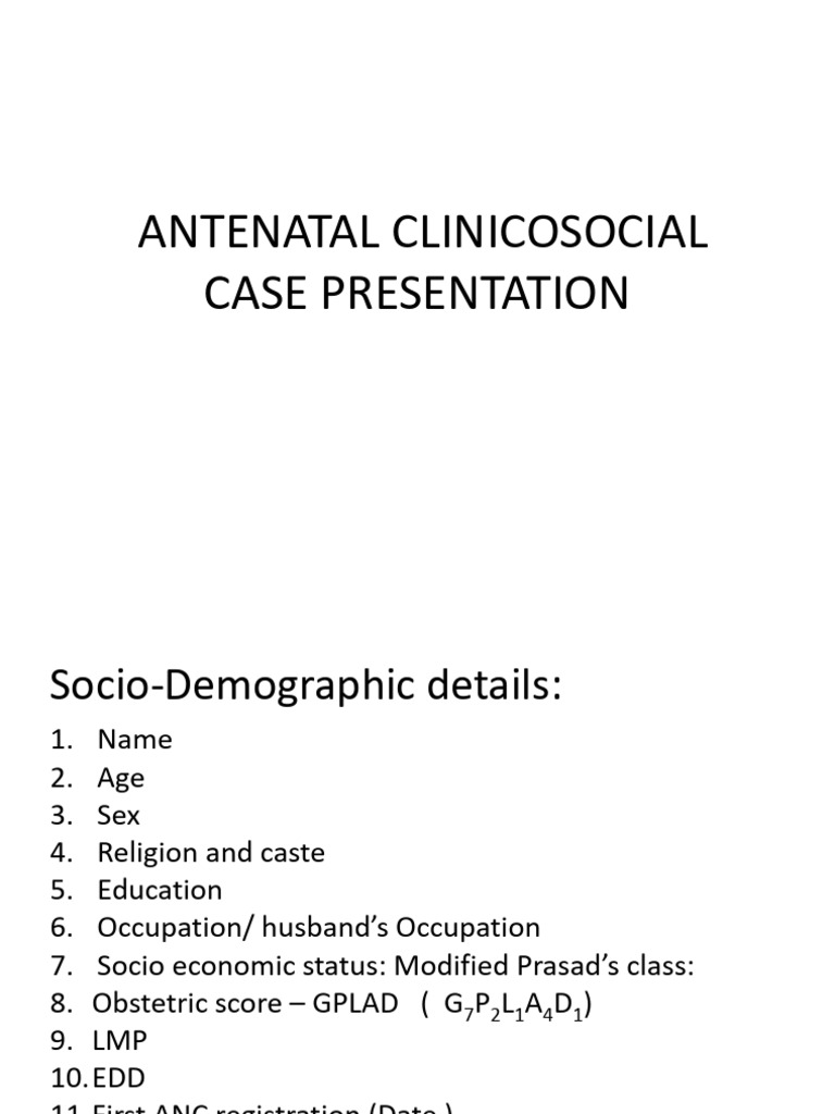 Antenatal Clinicosocial Case Study | PDF | Pregnancy | Diet (Nutrition)