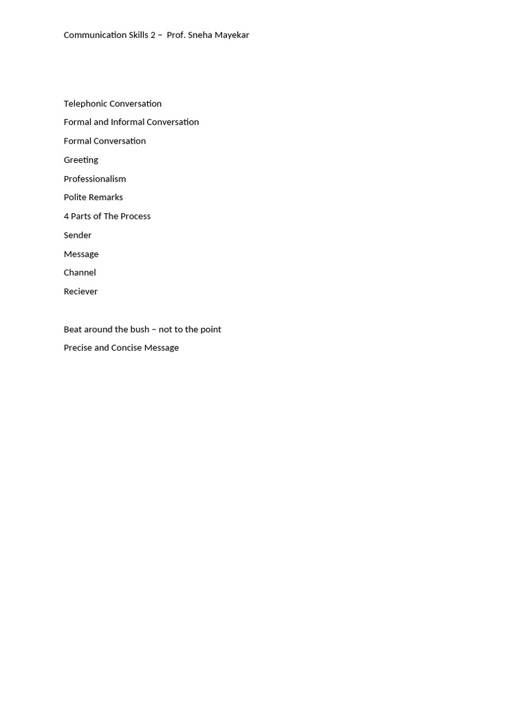 Telephonic Conversation | PDF