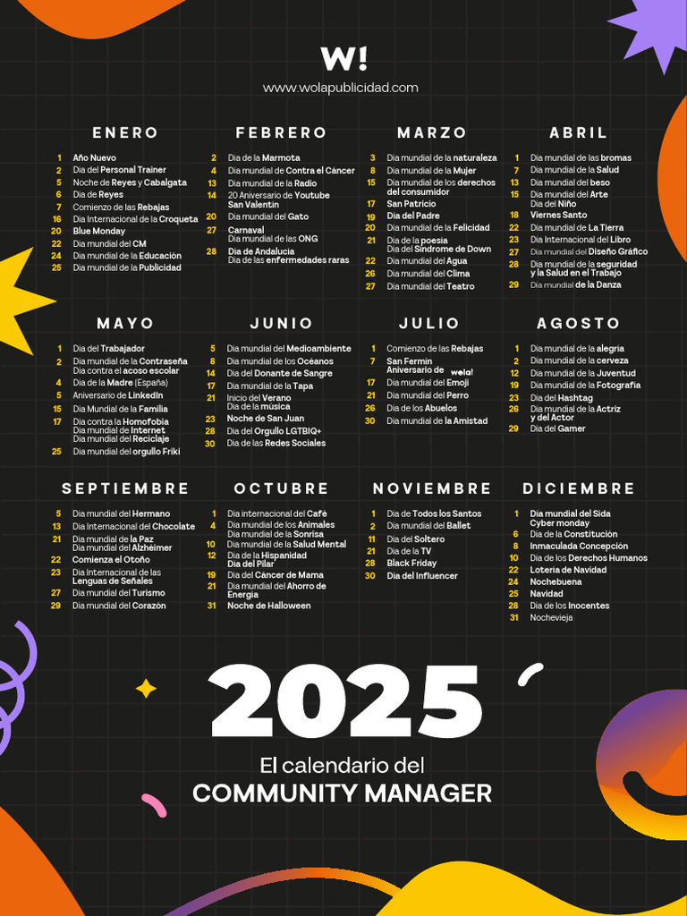 Calendario Community Manager Wola 2025 | PDF