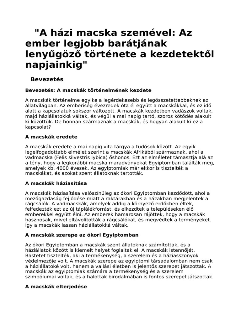 A Házi Macska Szemével - Az Ember Legjobb Barátjának Lenyűgöző Története A Kezdetektől ...