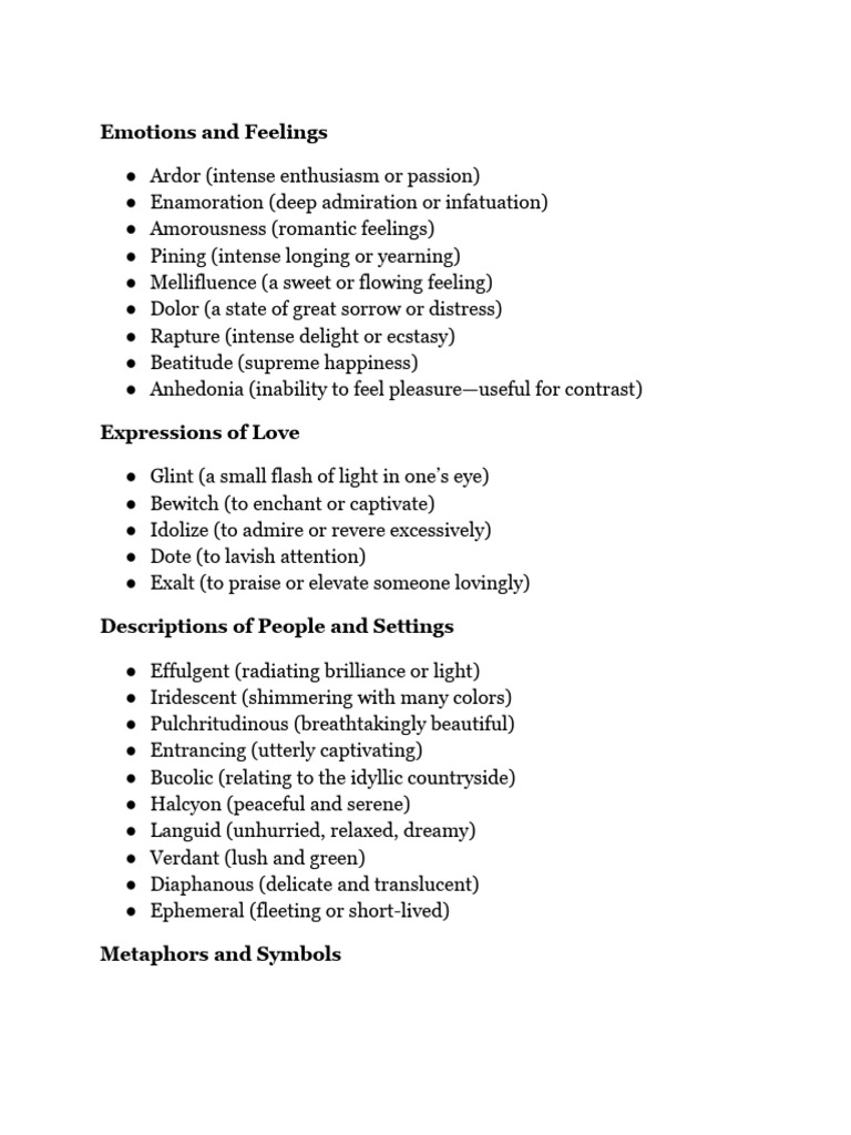 Vocab List For Narrative Writing | PDF | Dissociation (Psychology ...