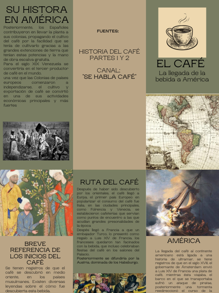 Folleto tríptico café en américa | PDF | café | Américas