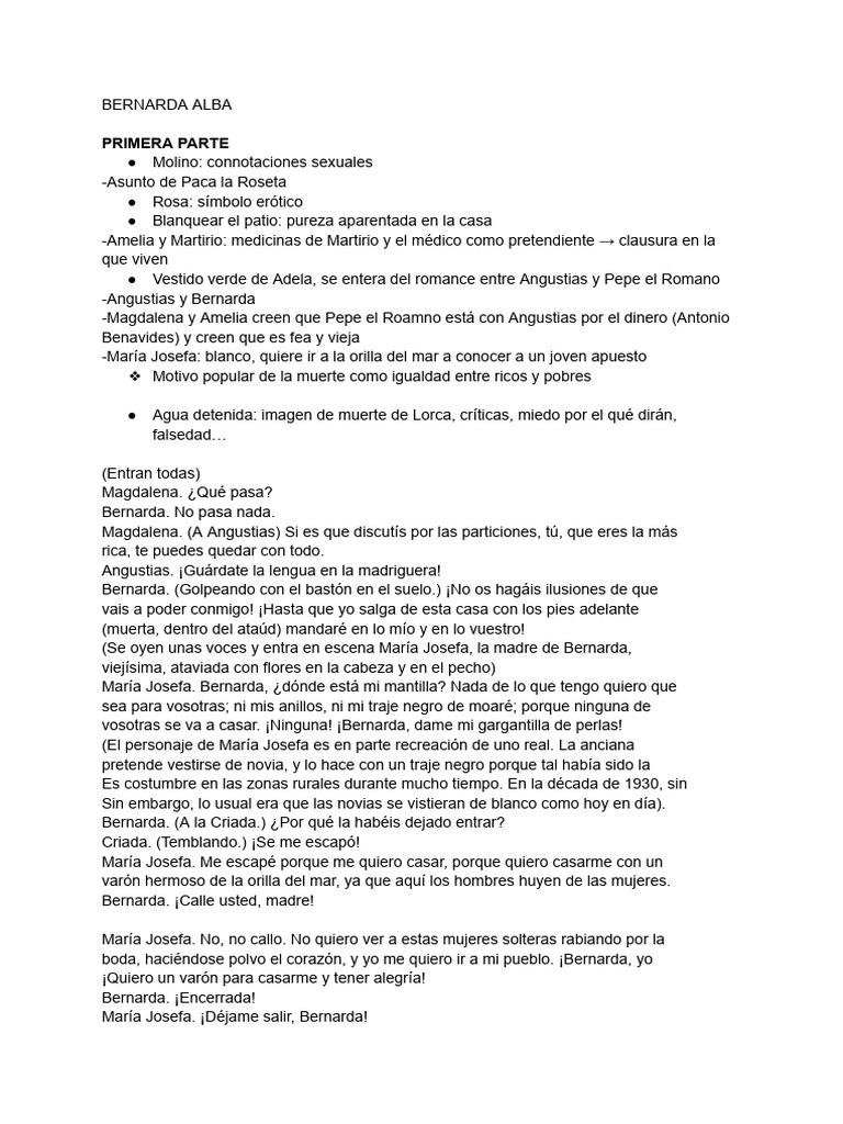 Análisis de "La casa de Bernarda Alba" | PDF