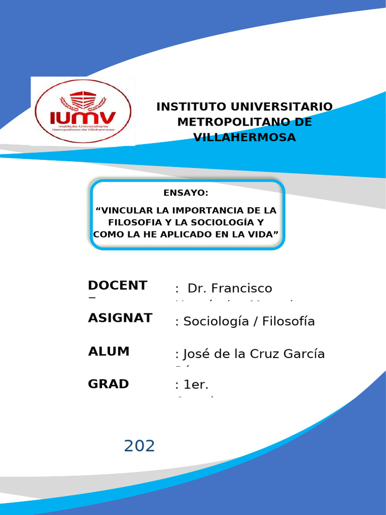ENSAYO. - Importancia de La Sociología y Filosofia en La Educación y ...