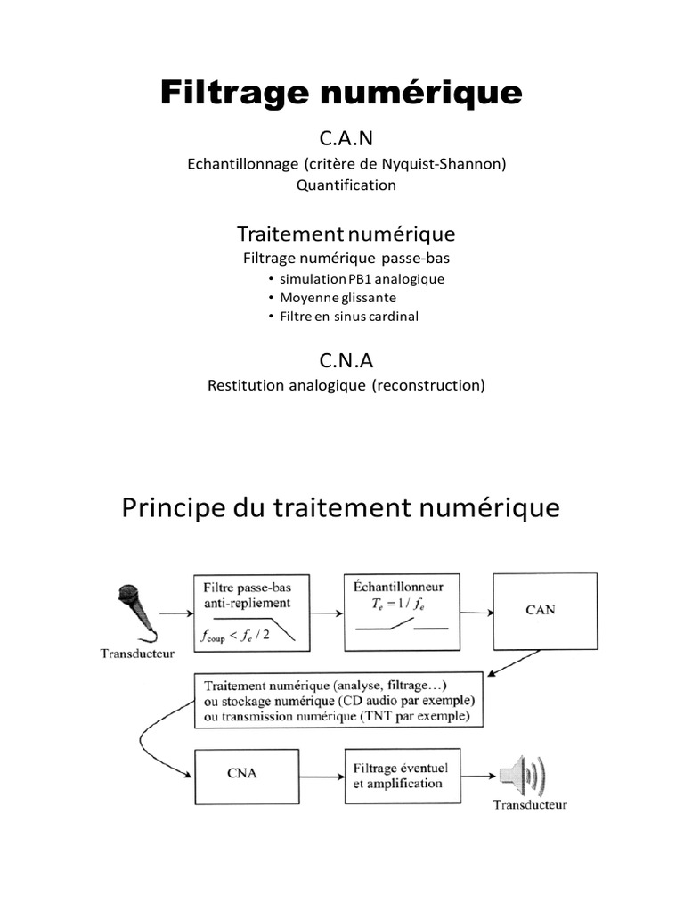 Filtrage Numérique et Échantillonnage | PDF | Filtre (électronique ...