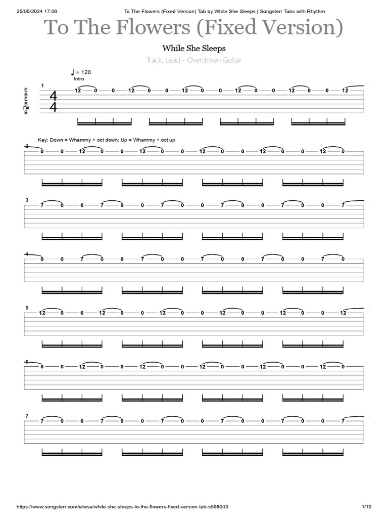 While She Sleeps: To The Flowers Tab | PDF | Song Structure | Songs