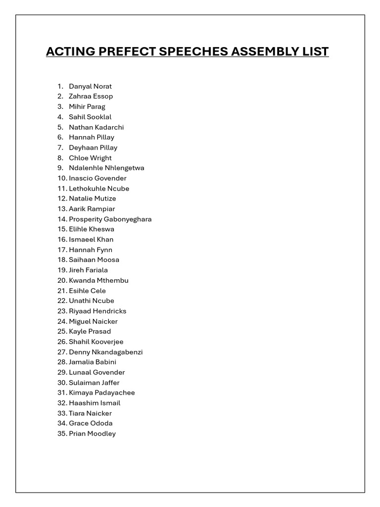 Speeches - List | PDF