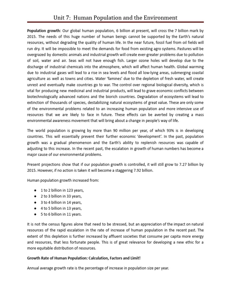 Unit 7 Lec 1.docx | PDF | Total Fertility Rate | Population Growth