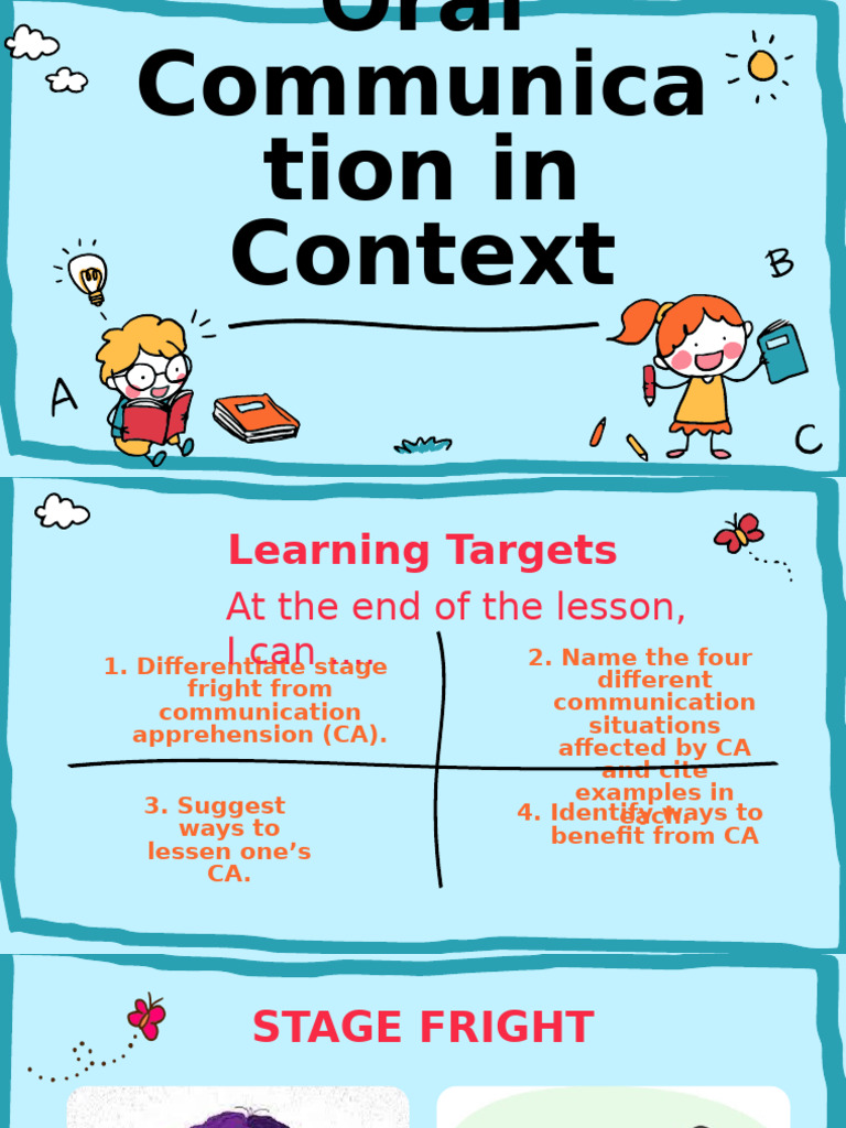 OC - CA, Intra, And Inter Communication | PDF | Fear | Anxiety