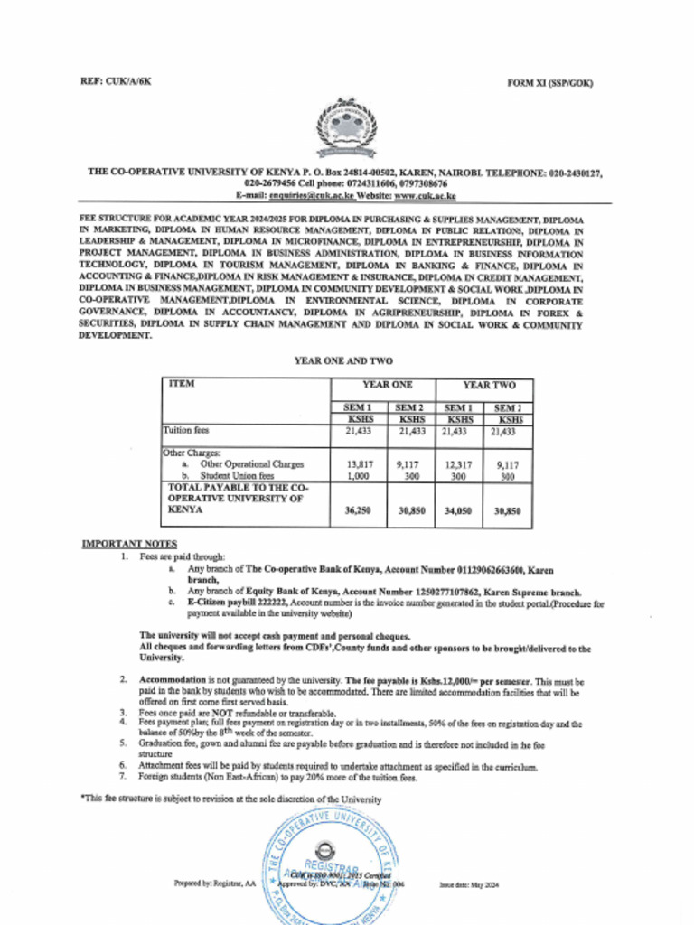 Fee Structure Diploma | PDF
