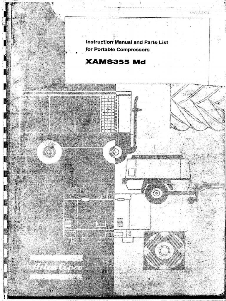 Compressor - Atlas Copco-Xams 355 (Manual Operacao e Catalogo Pecas) | PDF