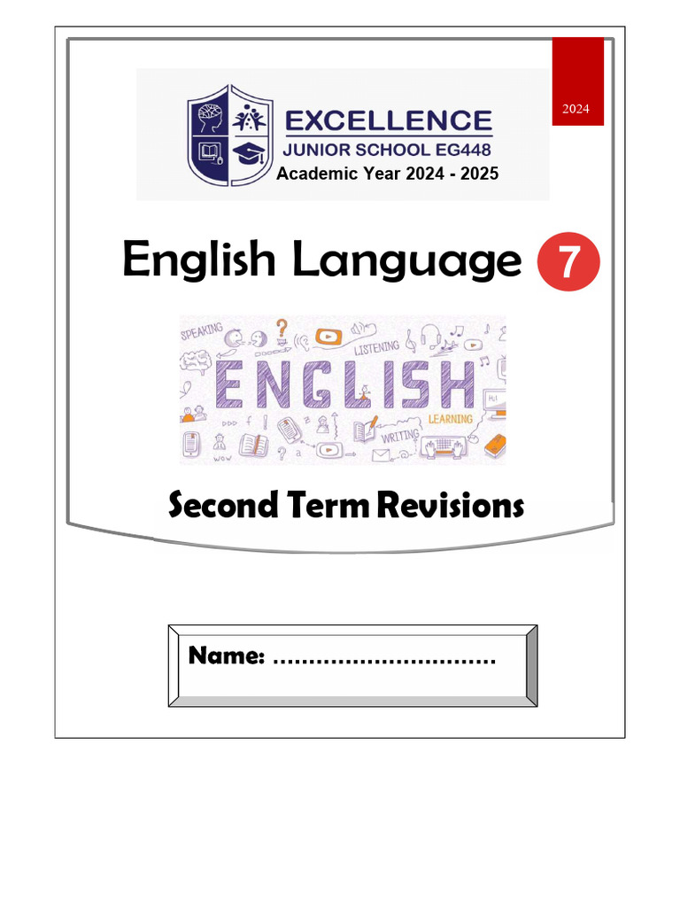 G7 English revision sheet T2 | PDF