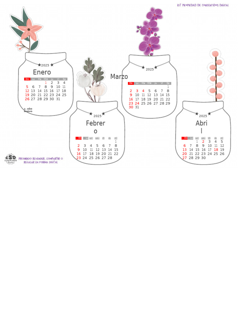 Calendario Flores | PDF