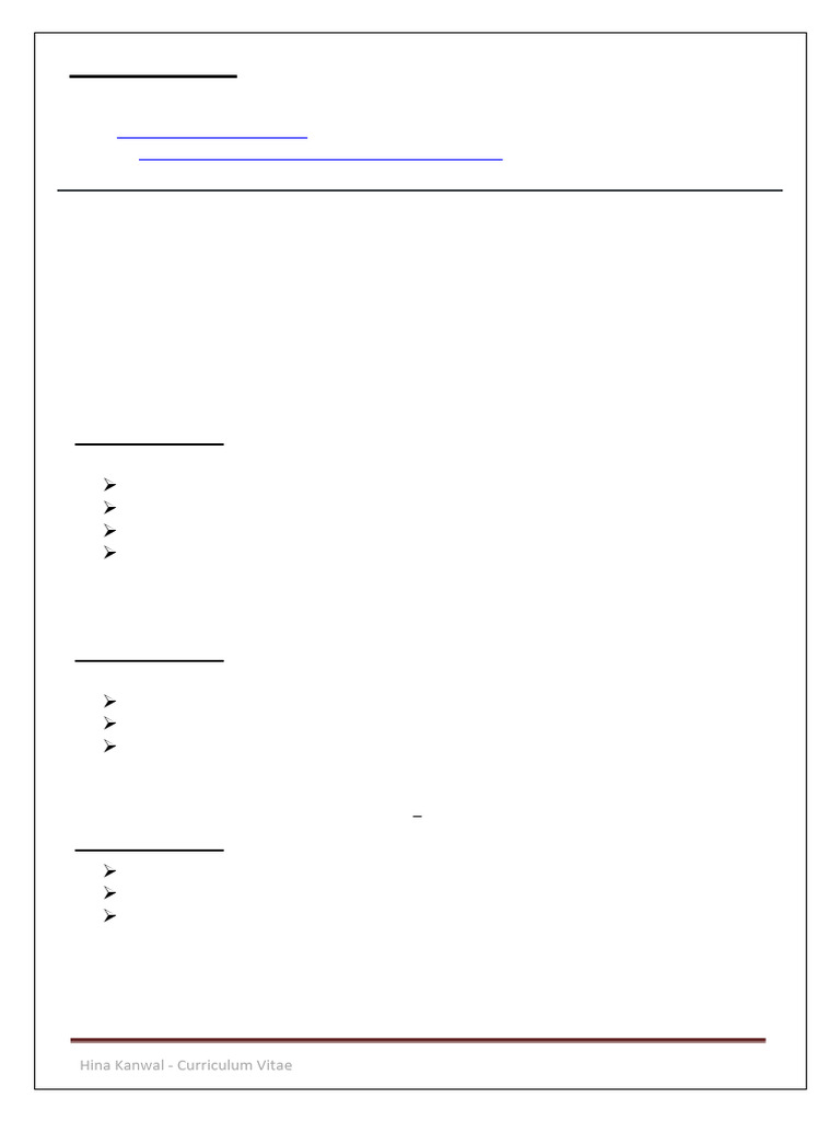 HINA KANWAL CV | PDF | Computing
