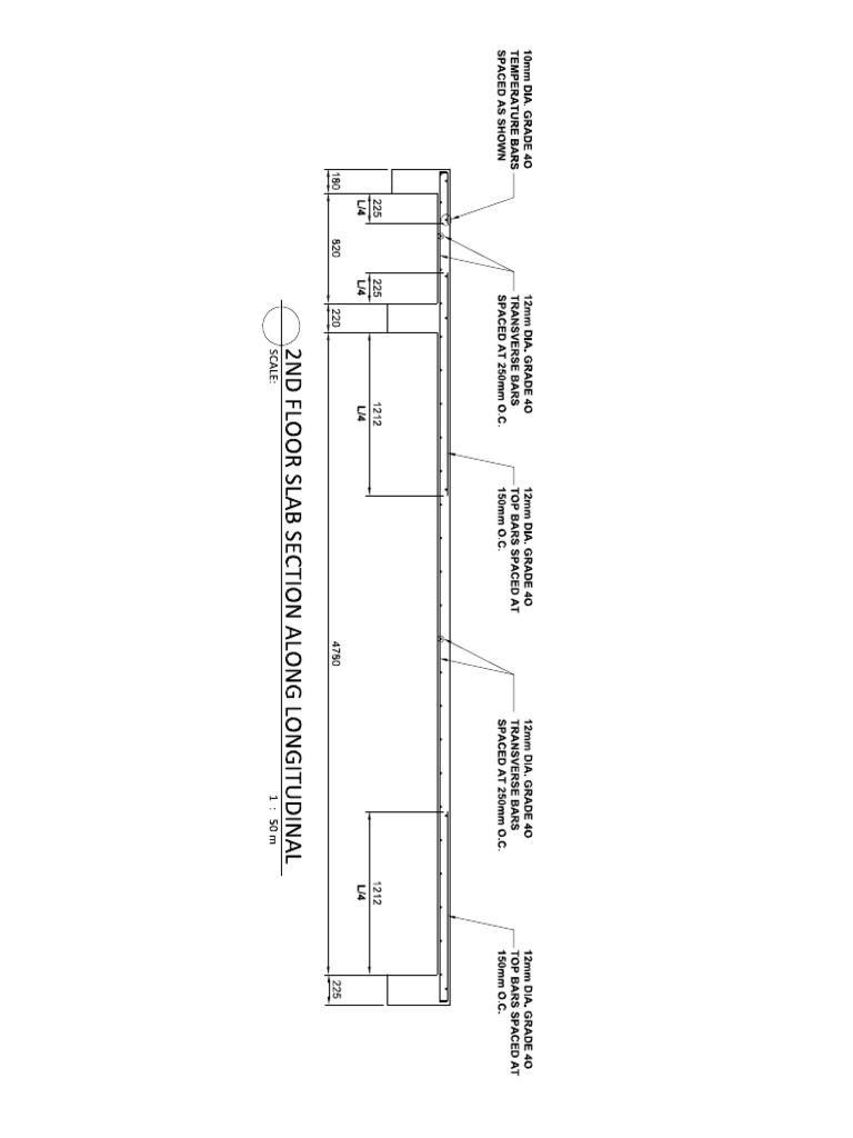 2nd Floor Slab Longitudinal Section | PDF