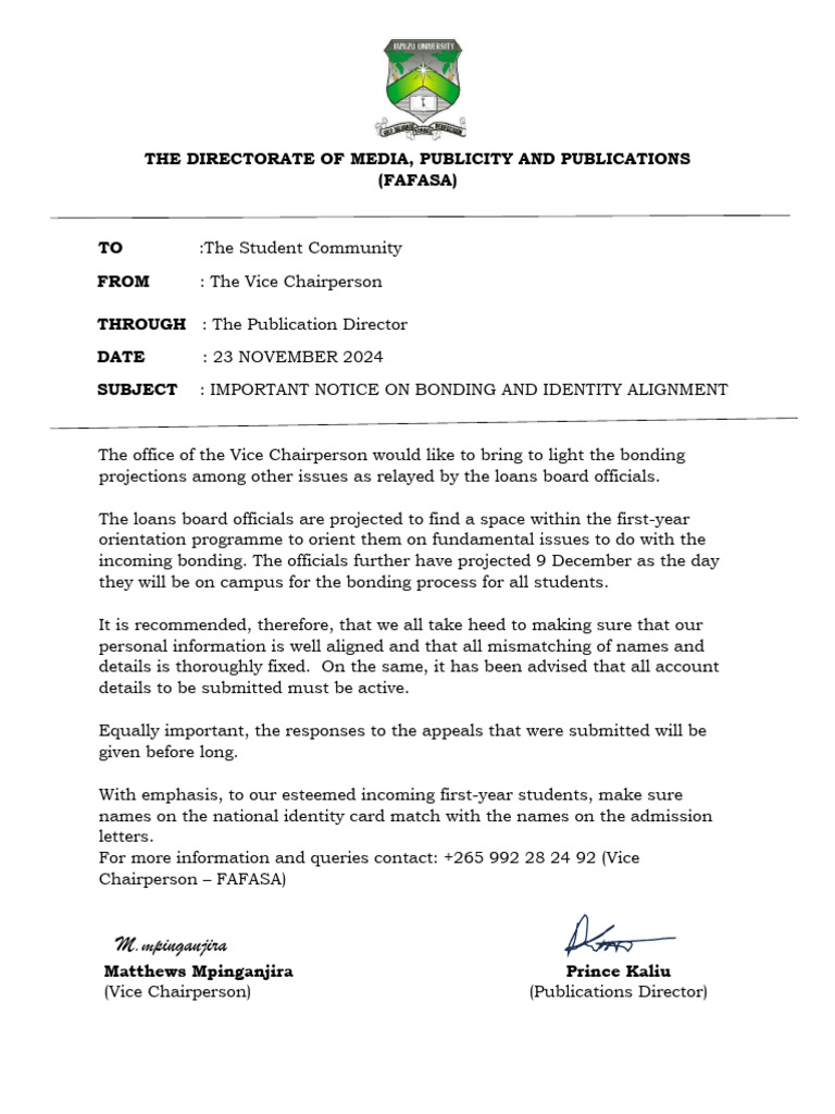 Memo Notice On Loans Board and Details Alignment | PDF