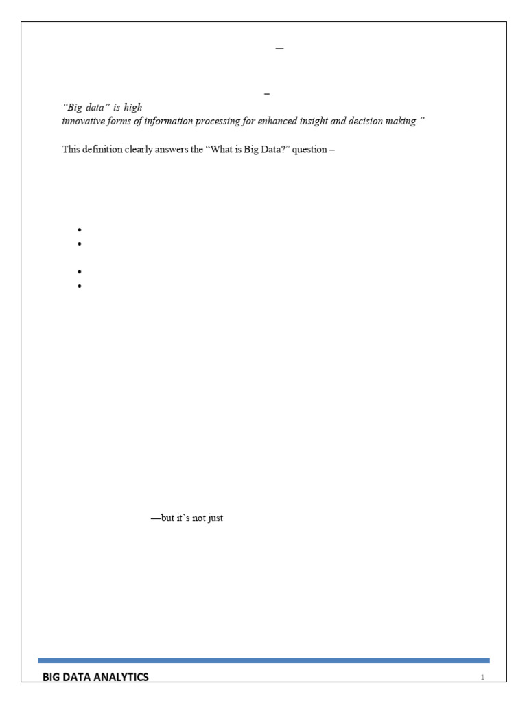 BIG DATA ANALYTICS | PDF | No Sql | Databases