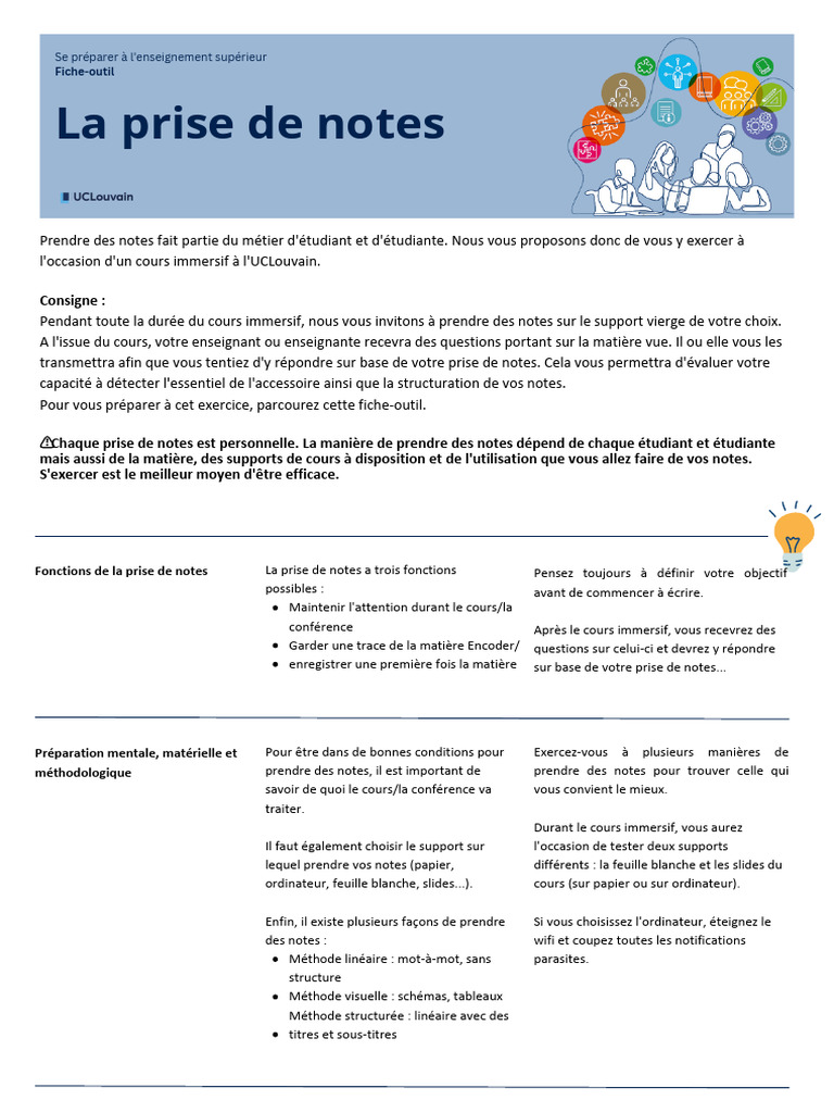 Techniques efficaces de prise de notes | PDF