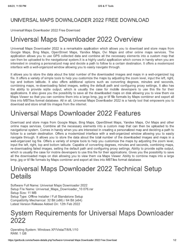 Universal Maps Downloader 2022 | PDF