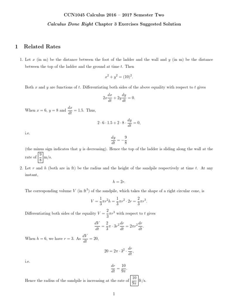 CCN1045 CALCULUS textbook chapter 3 exe sol | PDF | Area | Mathematical Objects