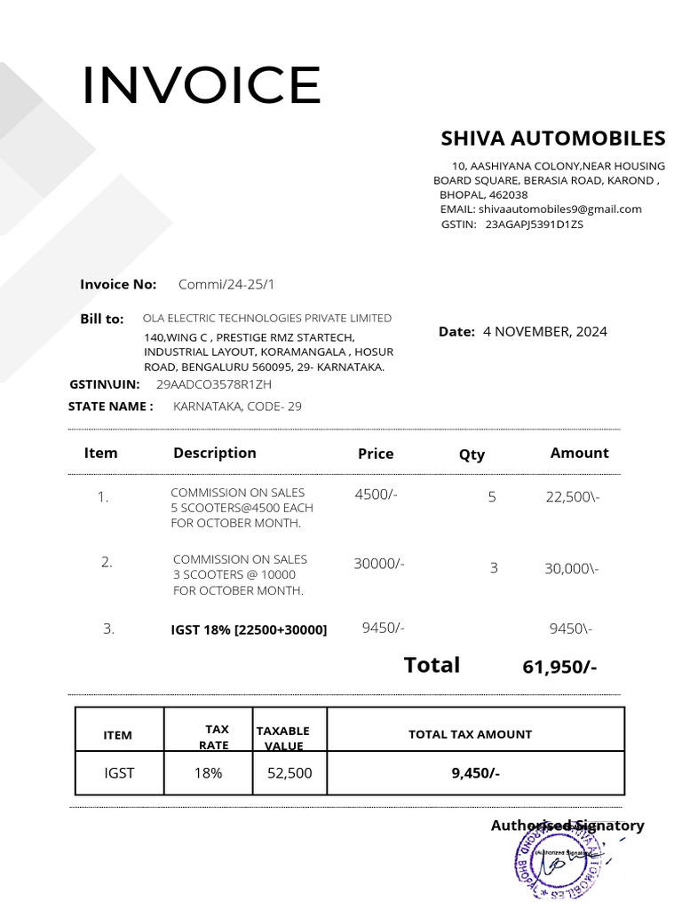 White Simple Invoice | PDF