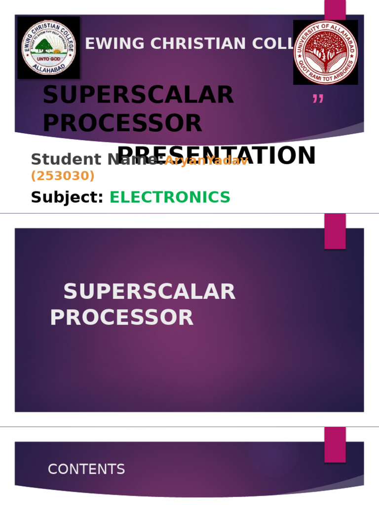 Superscalar Processor Main2 ! | PDF | Central Processing Unit | Computer Engineering