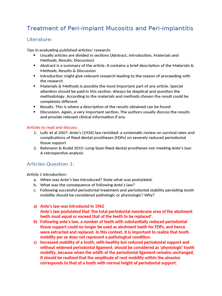 02 Treatment of Peri Implant Mucositis and Peri Implantitis-NC | PDF | Medical Specialties ...