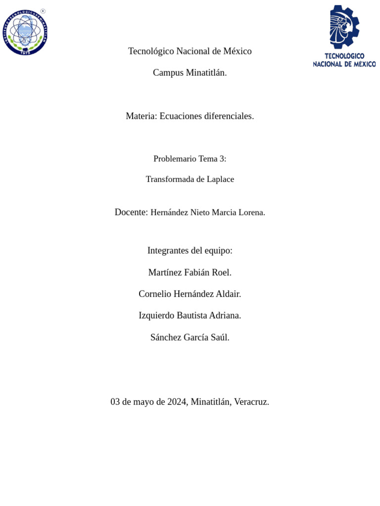 PROBLEMARIO_TEMA-3 | PDF | Linealidad | Ecuaciones