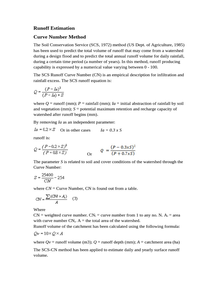 4 Runoff Estimation SCS CN | PDF | Surface Runoff | Loam