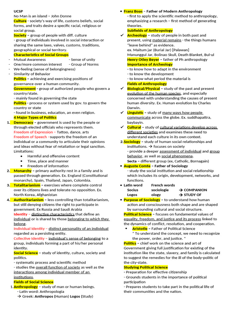 1ST-SEM-UCSP | PDF | Homo | Human
