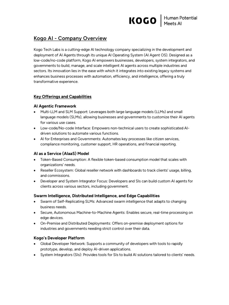 Kogo AI - Company Overview | PDF | Artificial Intelligence ...
