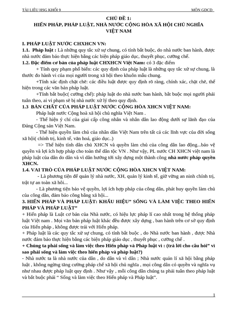 HSG MÔN GDCD KHỐI 9- NĂM 2024-2025 | PDF