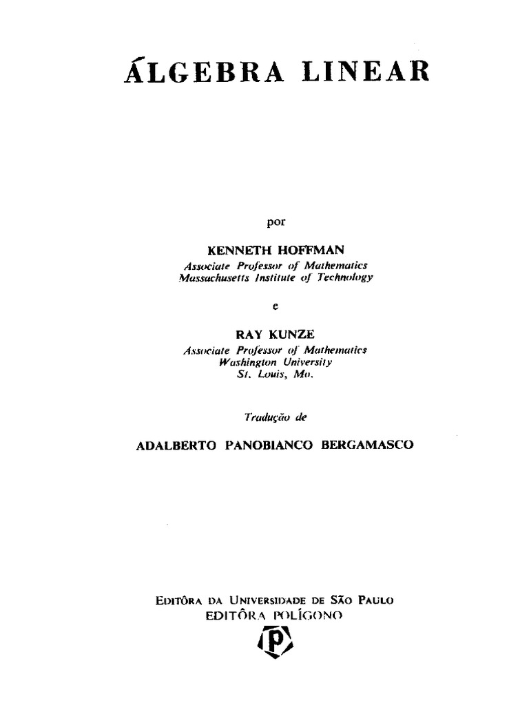Algebra Linear - Hoffman e Kunze | PDF
