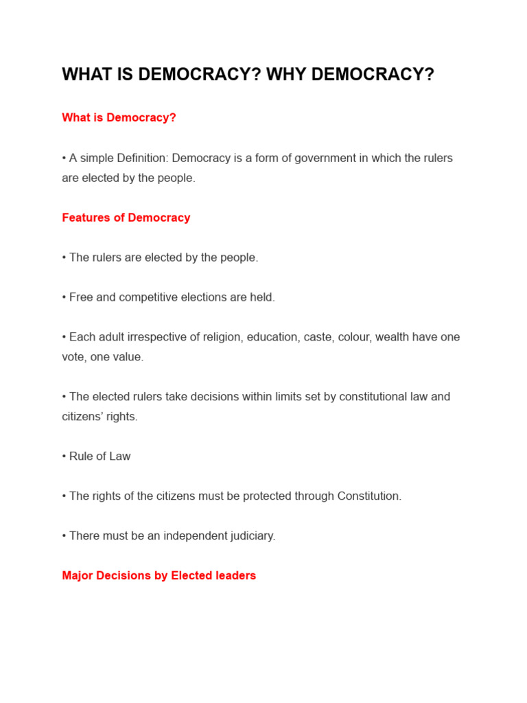 WHAT IS DEMOCRACY | PDF | Democracy | Political Ideologies